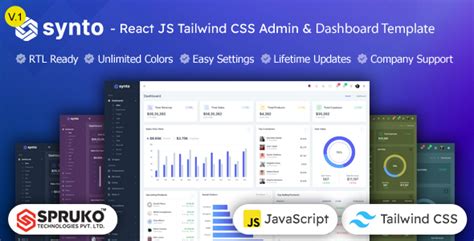 Synto React Tailwind Admin Template By Spruko Themeforest