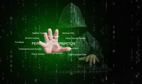 A Hacker Behind Binary Code Stream Of Data Able To Break Through Cyber Security And Reaches
