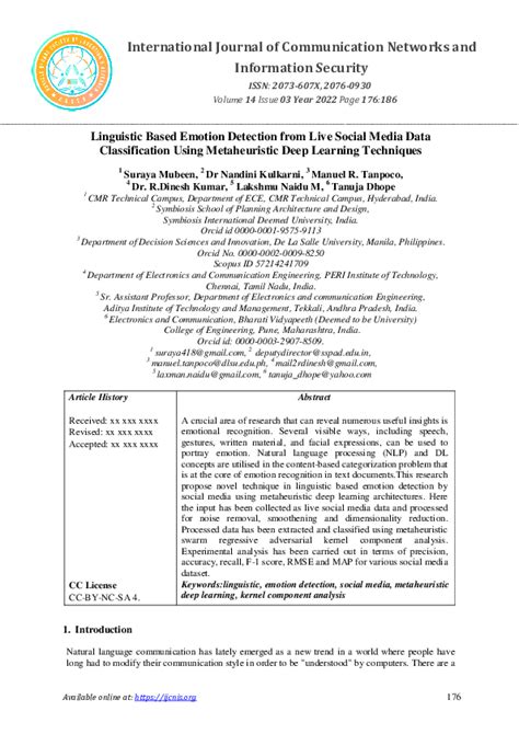 Pdf Linguistic Based Emotion Detection From Live Social Media Data Classification Using