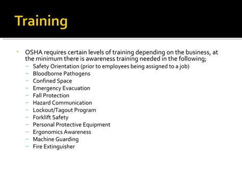Introduction To Osha Mac Safety Ppt