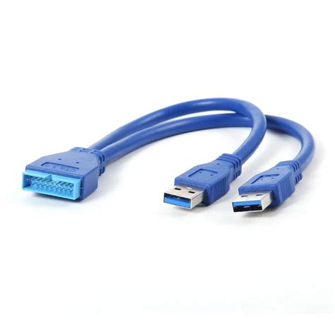 2 Ports USB 3 0 Male To 20pin Header Internal To External Extension Cable 0 2m In Computer