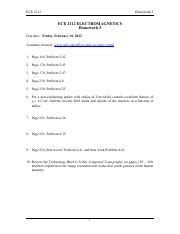 ECE HW Pdf ECE Homework ECE ELECTROMAGNETICS Homework Due Date Friday