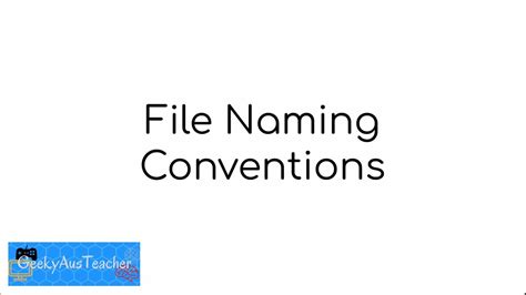 File Naming Conventions Youtube
