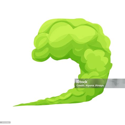 녹색 냄새 증기 독성 악취 연기 먼지 구름 또는 흰색 배경에 고립 만화 스타일의 방귀 나쁜 향기 향기 벡터 일러스트레이션 0명에 대한 스톡 벡터 아트 및 기타 이미지