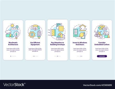 Net Zero Design Approach Onboarding Mobile App Vector Image