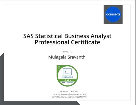 sravanthi mulagala on linkedin sas sascertification