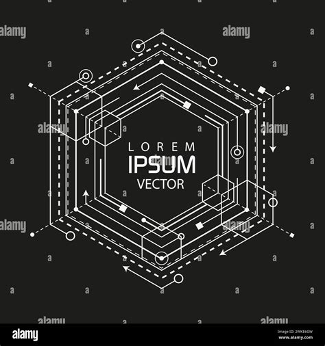 Engineering Drawing Of Future Technologies Techno Linear Geometric Designcomputer Aided Design