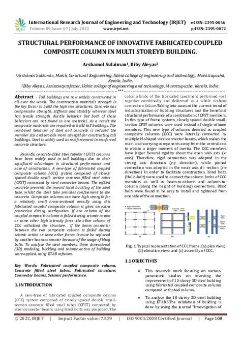 Pdf Structural Performance Of Innovative Fabricated Coupled Composite