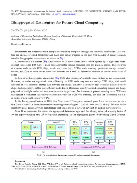 Disaggregated Datacenters For Future Cloud Computing: Fig.1 Fig.1 | PDF | Computing | Computer ...