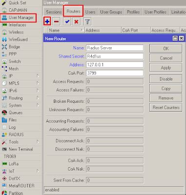 Setting Mikrotik User Manager RouterOS Versi