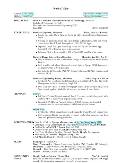 kushal vijay resume pdf pdf cloud computing microsoft office