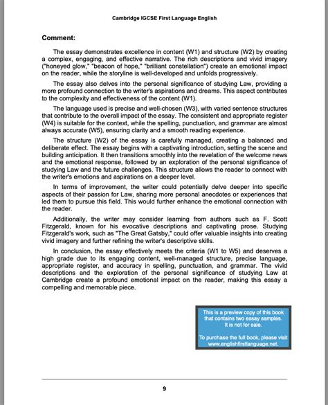 First Language English 0500 56 Excellent Narrative And Descriptive Compositions