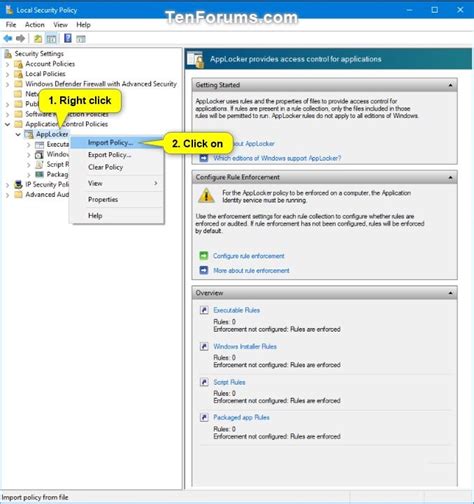 Export And Import AppLocker Policy For Rules In Windows 10 Tutorials