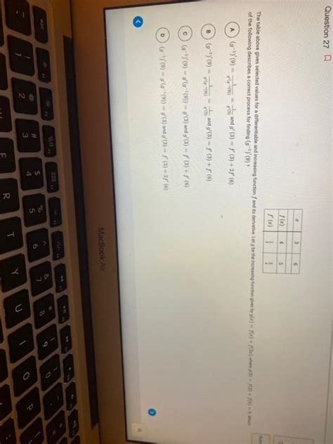Solved Question 27 3 6 4 5 The Table Above Gives Selected Chegg