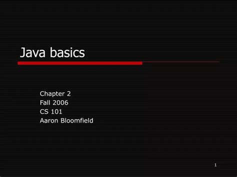 Ppt Java Basics Powerpoint Presentation Free Download Id543530