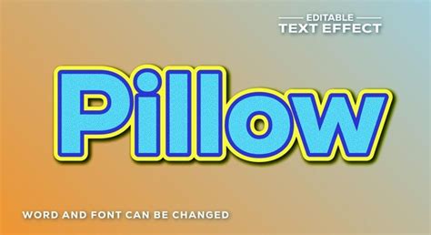 Premium Vector Pillow 3d Text Effect