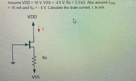 Solved Assume VDD 10 V VSS 4 5 V Rs 3 3 KN Also Chegg Com