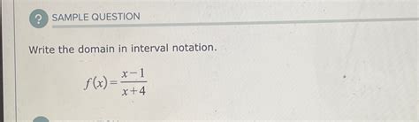 Solved Sample Questionwrite The Domain In Interval