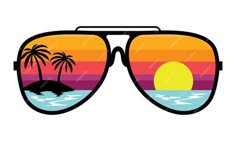 Premium Vector Sunglasses With Summer Beach View Inside Vector Design Illustration
