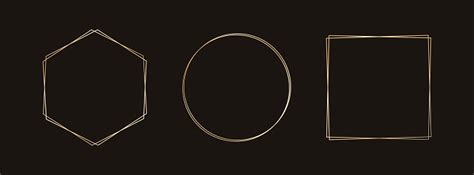 간단한 기하학적 골드 프레임 세트 결혼식 또는 생일 초대장 브로셔 포스터 명함을 위한 벡터 현대 디자인 템플릿 육각형에 대한 스톡 벡터 아트 및 기타 이미지 Istock