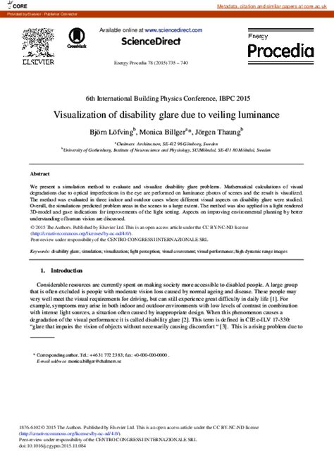Pdf Visualization Of Disability Glare Due To Veiling Luminance