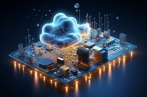 Cloud Computing Concept Where Data And Information Seamlessly Flow And