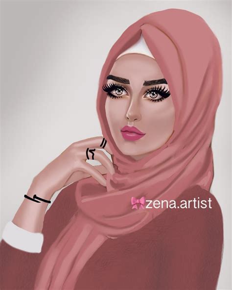 خلفيات بنات محجبات كرتون