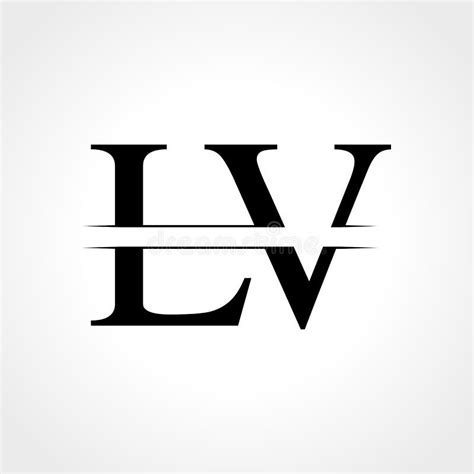 Initial Lv Letter Logo Design Vector Template Abstract Black Letter Lv Logo Design Stock Vector