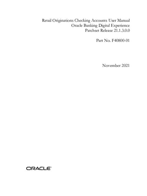 Fillable Online User Manual Oracle Banking Digital Experience Retail Originations Fax Email