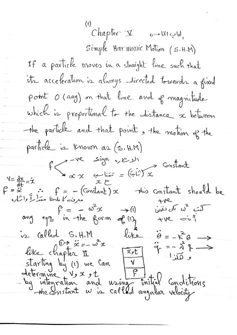 Simple Harmonic Motion Chapter V Dr Kamal Simple Harmonic Motion Studocu