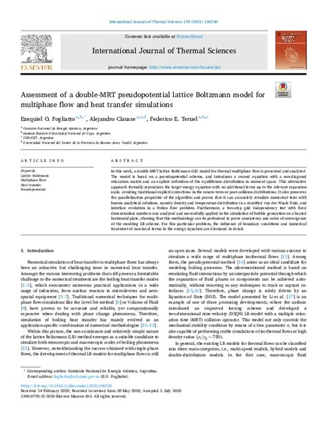 Pdf Assessment Of A Double Mrt Pseudopotential Lattice Boltzmann