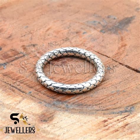Sterling Silver Snake Skin Band Ring Handmade Animal Jewelry Etsy