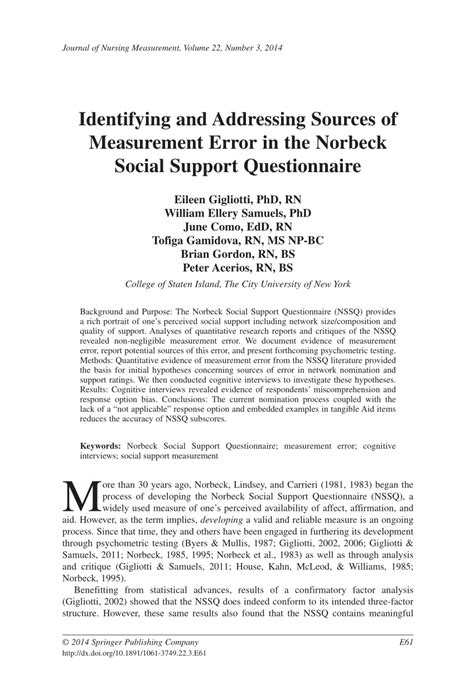 pdf identifying and addressing sources of measurement error in the