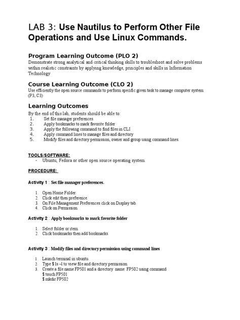 Lab 3 Jun2014 Chmod Chown Chgrp Pdf Sudo Directory Computing