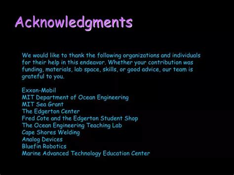 PPT Acknowledgments PowerPoint Presentation ID