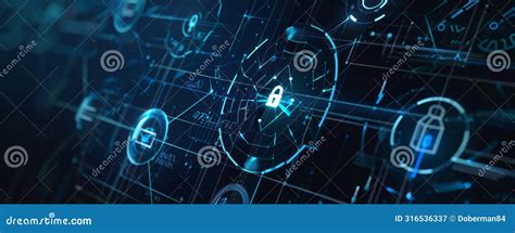 advanced internet of things iot security system visualization in blue