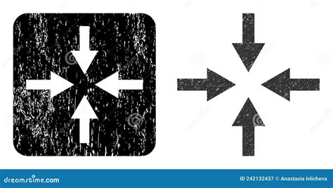 Scratched Compress Arrows Stencil Stamp Stock Vector Illustration Of