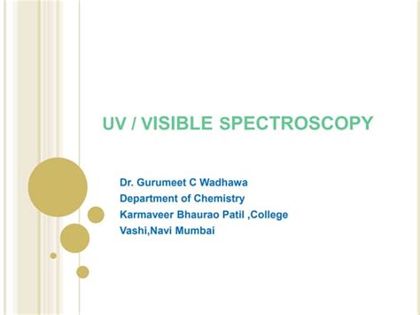 Basic Uv Spectroscopy Pptx