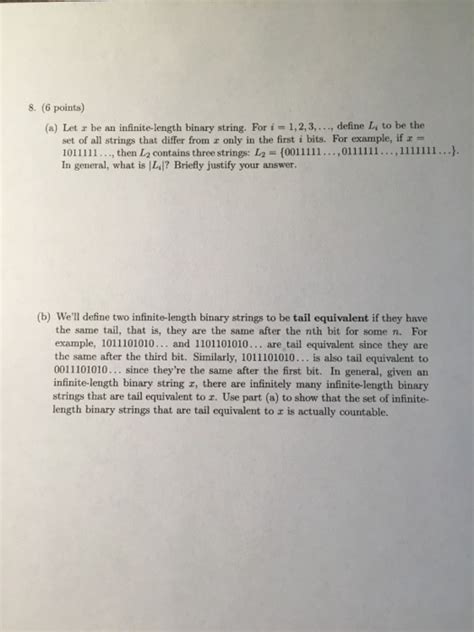 Solved Let X Be An Infinite Length Binary String For I 1
