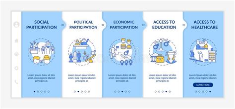 Gender Gap Criteria Onboarding Vector Template Stock Vector Illustration Of Blue Community