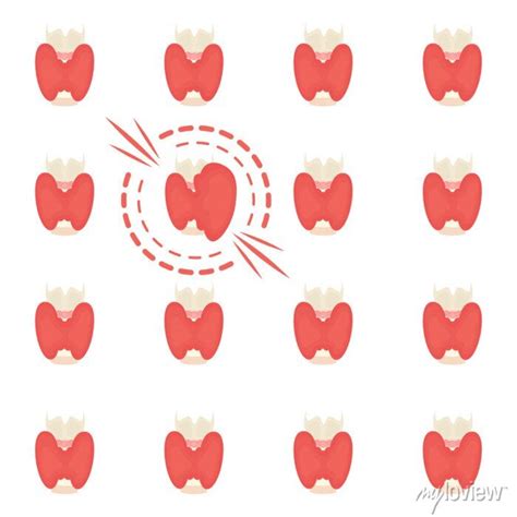 Thyroid Gland Pattern On White Background Human Body Organs Canvas