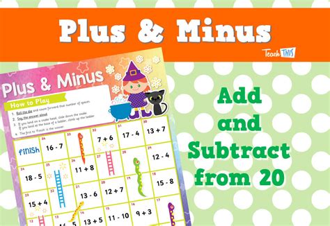Plus And Minus Game Add And Subtract Numbers Within20 Teacher