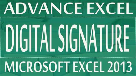 Mark A Digital Signature In Excel Workbook Advance Excel Program Demo Module Class