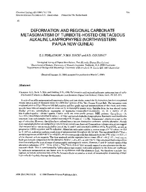 Pdf Deformation And Regional Carbonate Metasomatism Of Turbidite