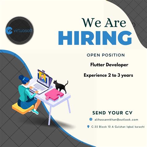 Virtuosoft On Linkedin Hiring Virtuosoft Flutterdeveloper Jobs Mobiledevelopment