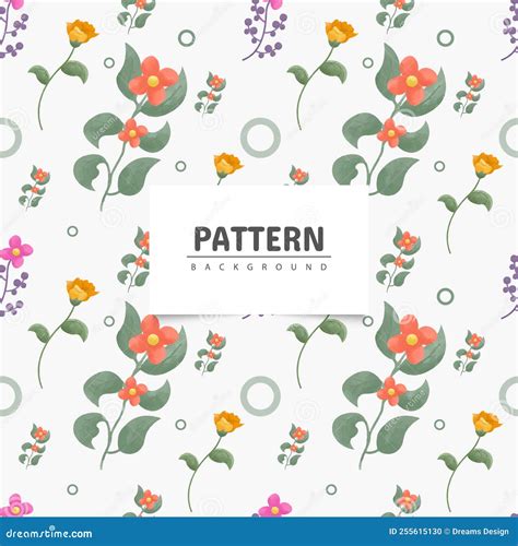 Seamles Pattern Colorful Flowers Background Design Stock Vector