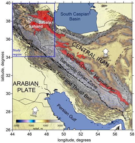 Topography Of The Iranian Plateau With The Main Geological Structures