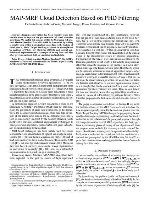 pdf map mrf cloud detection based on phd filtering