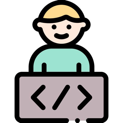 Programmer Detailed Rounded Lineal Color Icon