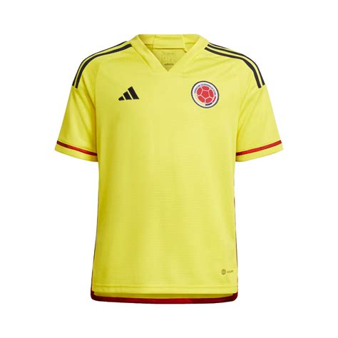 Playera Adidas Colombia Primera Equipación Mundial Qatar 2022 Niño Bright Yellow Fútbol Emotion